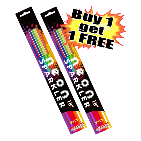 Neon Sparkler 18 inch B1G1 FREE – Fireworks Superstore USA